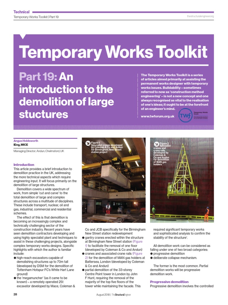 TWF Temporary Works Toolkit Part 19 | PDF | Demolition | Strength Of ...