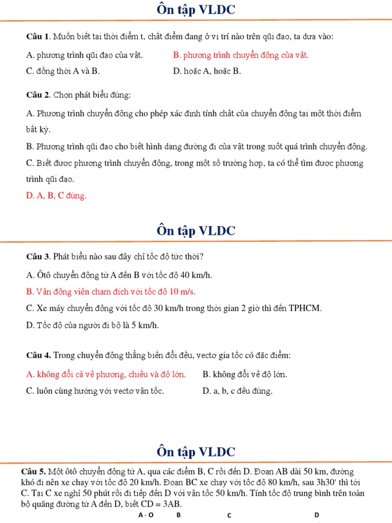 Ôn Tập VLDC - Phần Cơ Học | PDF