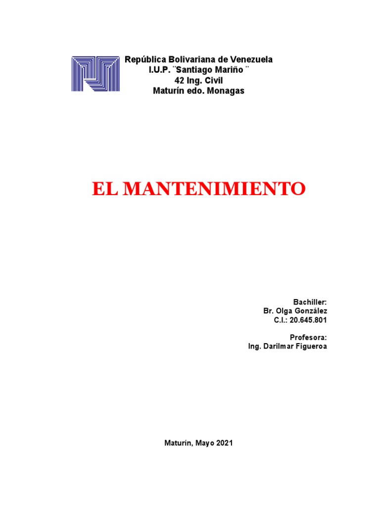 Informe de Mantenimiento | PDF