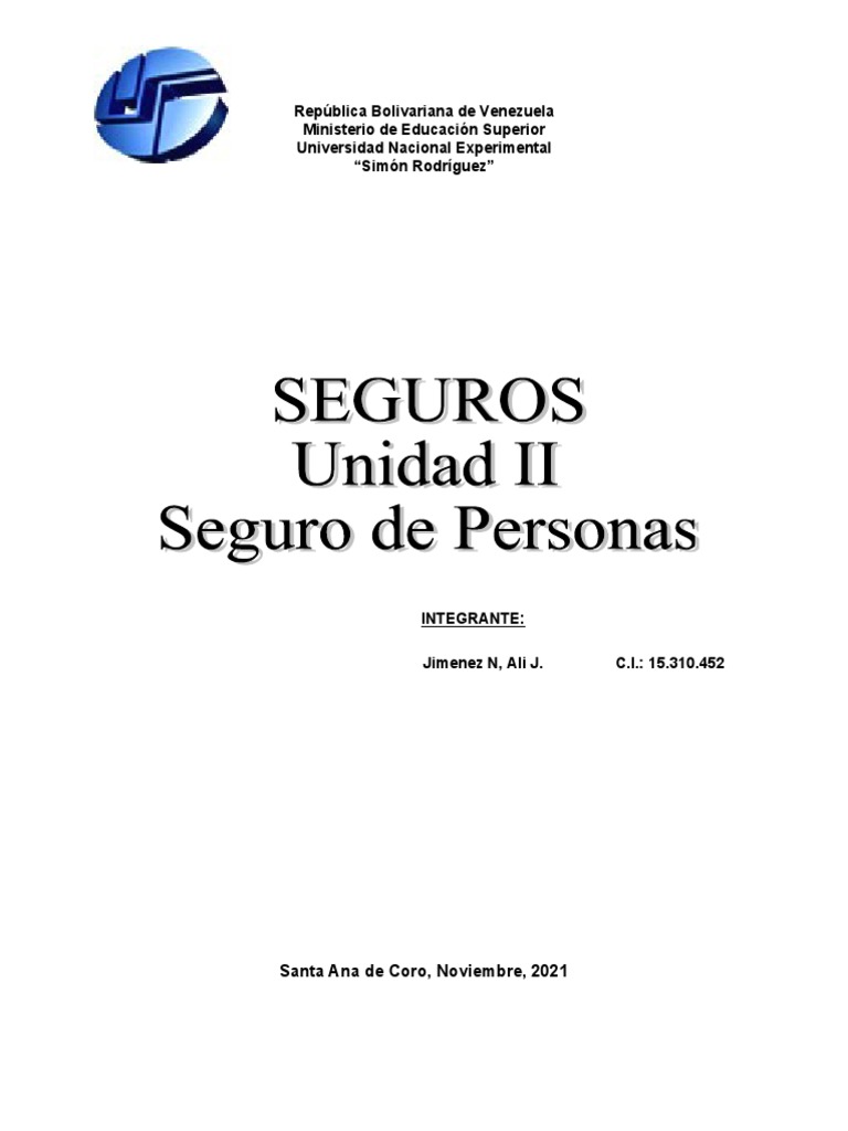 Unidad Ii | PDF | Seguro | Póliza de seguros