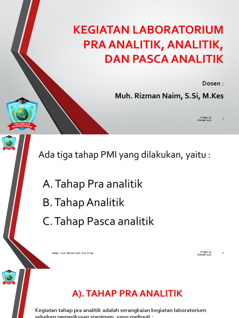 II. Kegiatan Laboratorium Pra Analitik, Analitik Dan Pasca Analitik | PDF