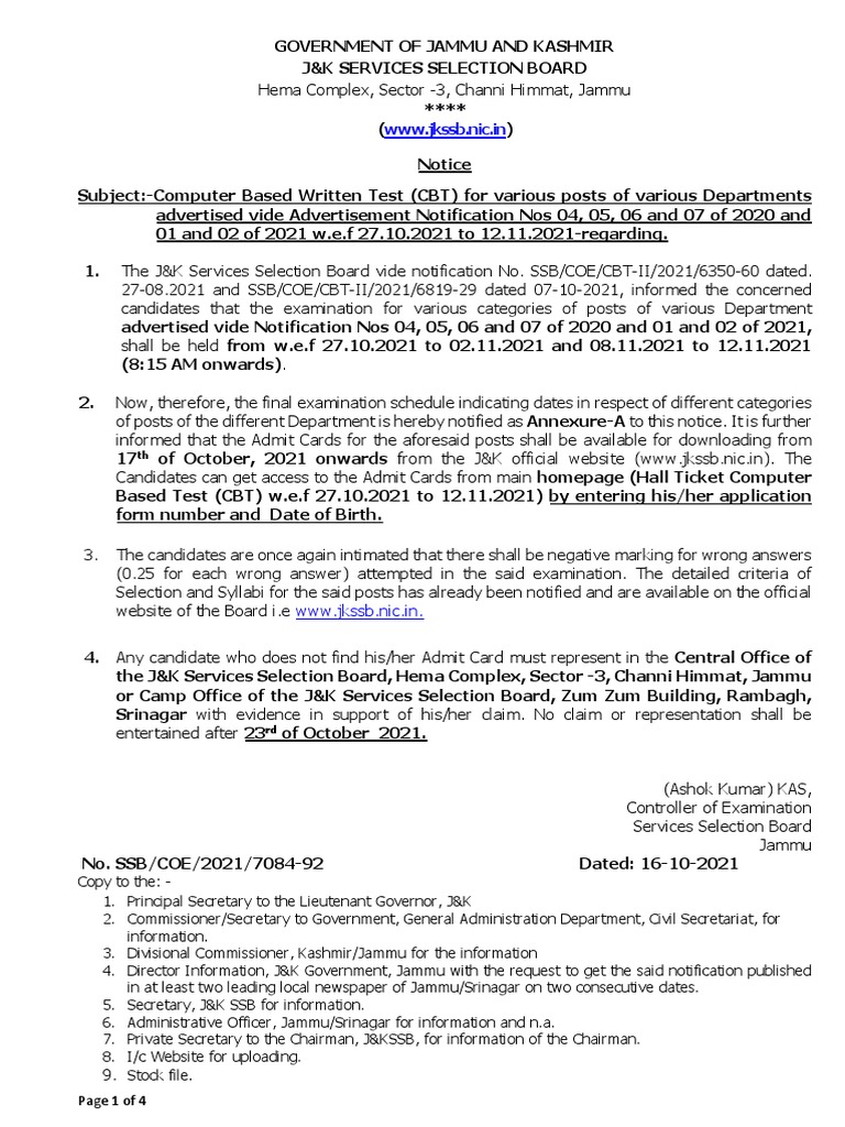 WWW JKSSB Nic in | PDF