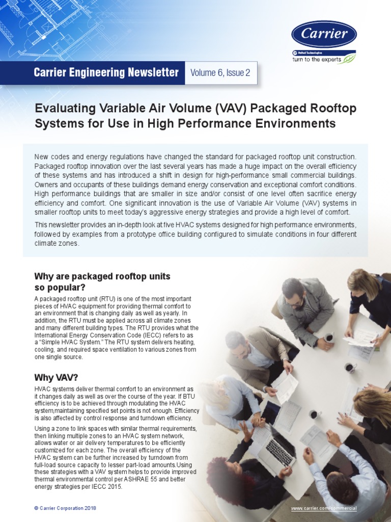 Evaluating Variable Air Volume (VAV) Packaged Rooftop Systems For Use ...