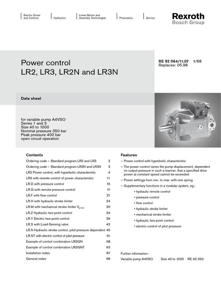 Control LR2G Rexroth | Download Free PDF | Pump | Manufactured Goods
