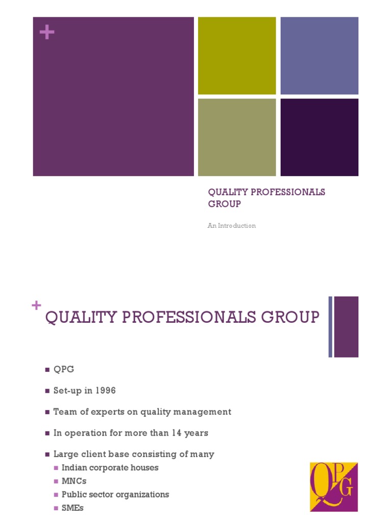 Quality Professionals Group Overview | PDF | Quality Management | Iso 9000