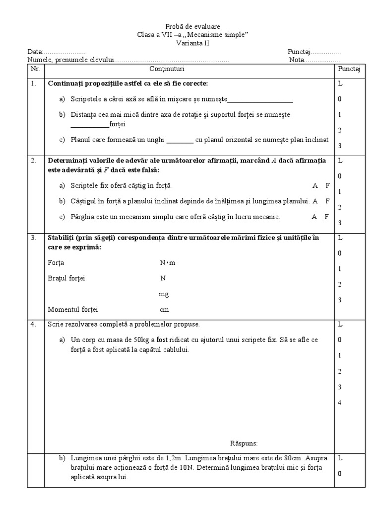 Ev.S. Mecanisme Simple. cl.7.2021 | PDF