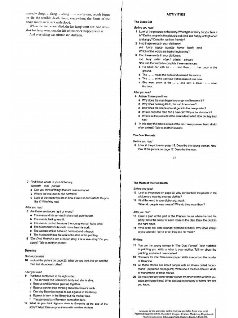 The Oval Portrait Activities | PDF