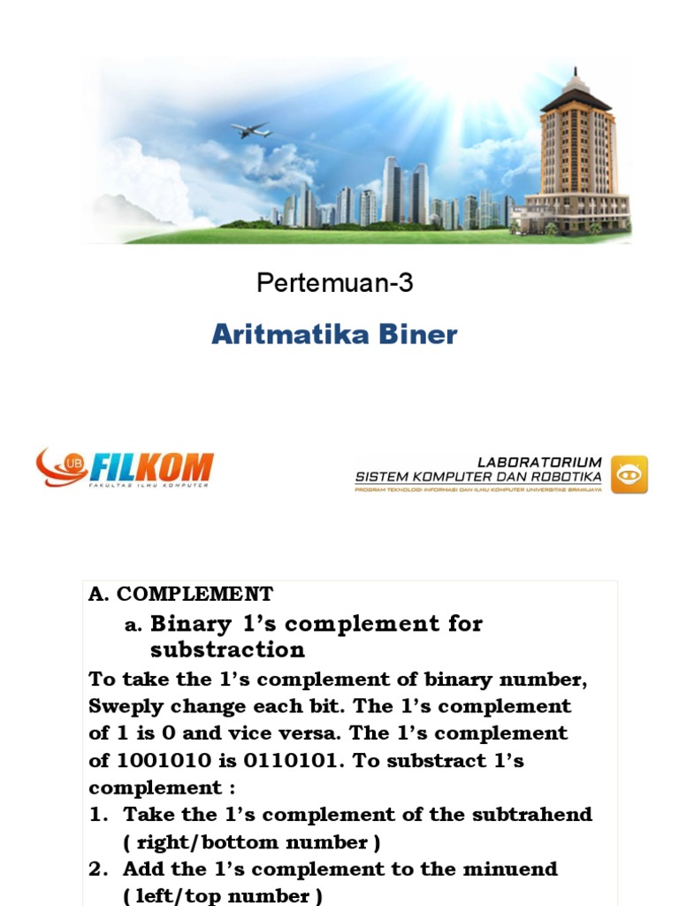 Pertemuan-3: Aritmatika Biner | PDF | Subtraction | Computer Engineering