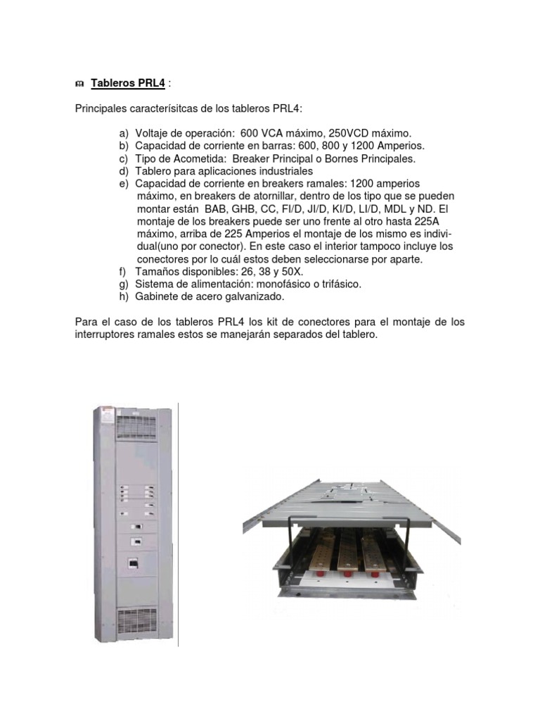 Tableros PRL4B PWS | PDF