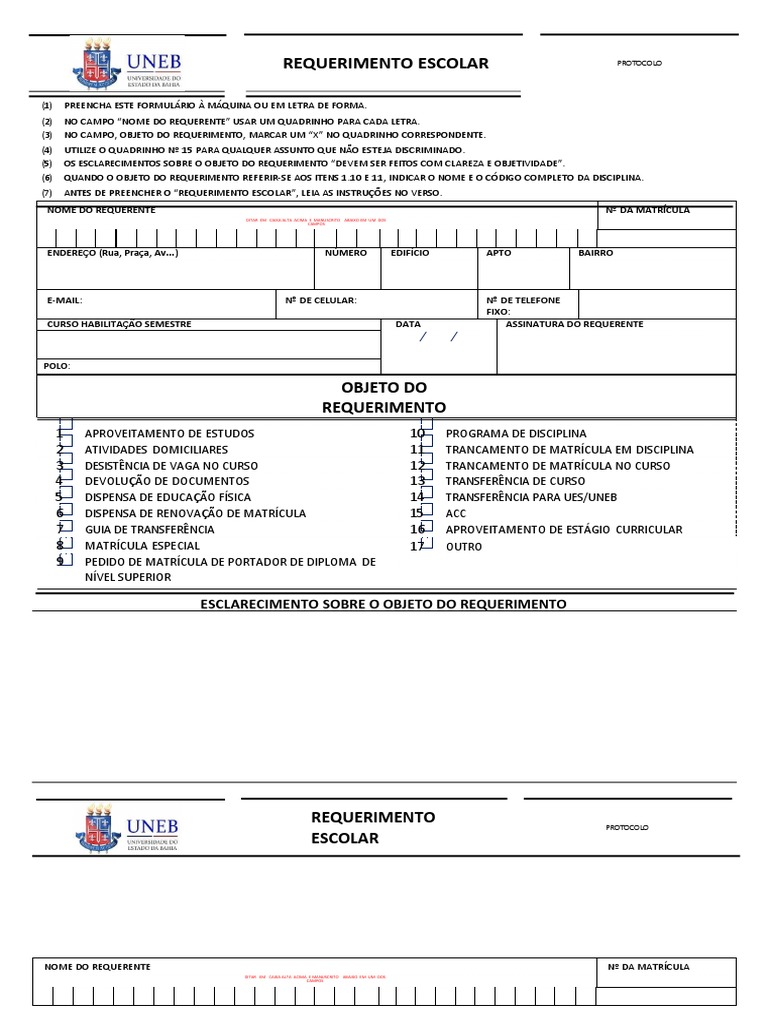 Modelo de Requerimento Escolar | PDF | Informática