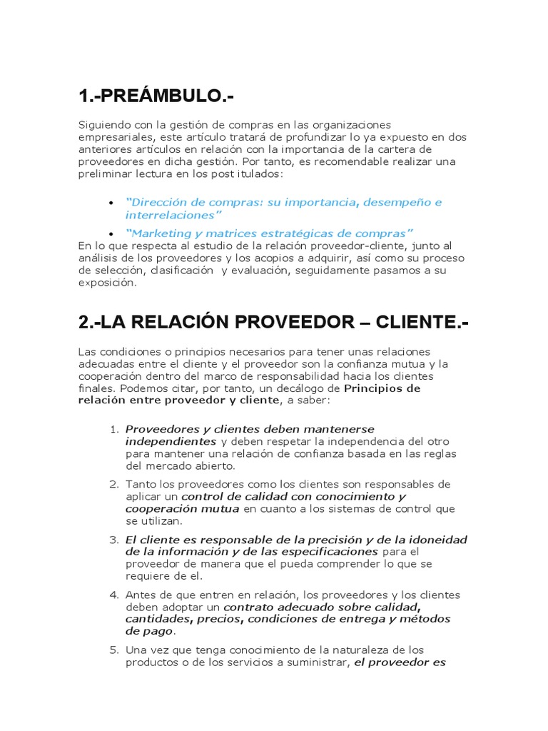 Relacion Proveedor Cliente | PDF | Calidad (comercial) | Evaluación