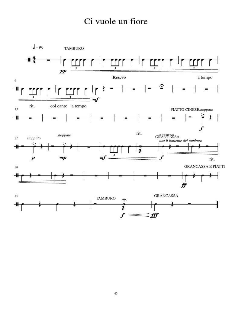 Per Fare Un Tavolo - Percussioni II | PDF