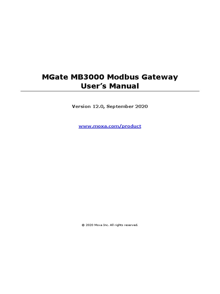 Moxa Mgate Mb3170 Mb3270 Series Manual v12.0 | PDF | Computer Network ...