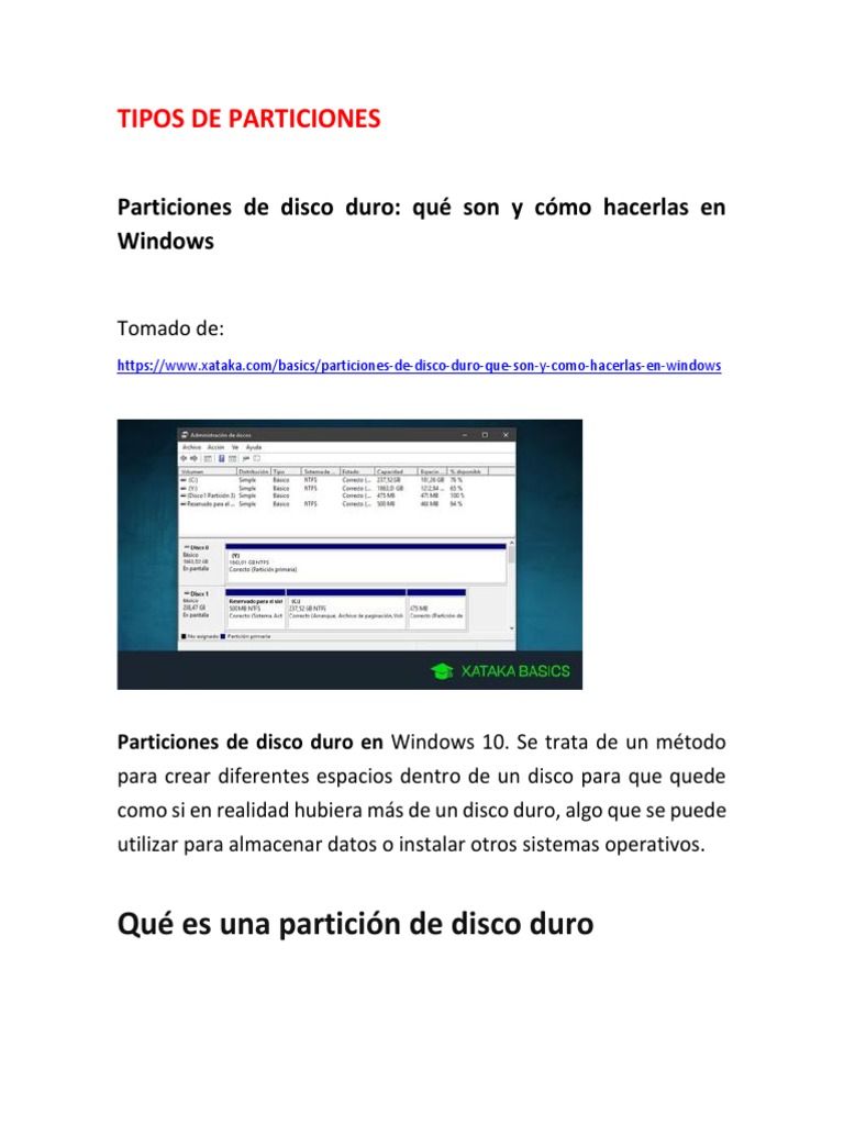 Tipos de Particiones | PDF | Archivo de computadora | Desarrollo de software