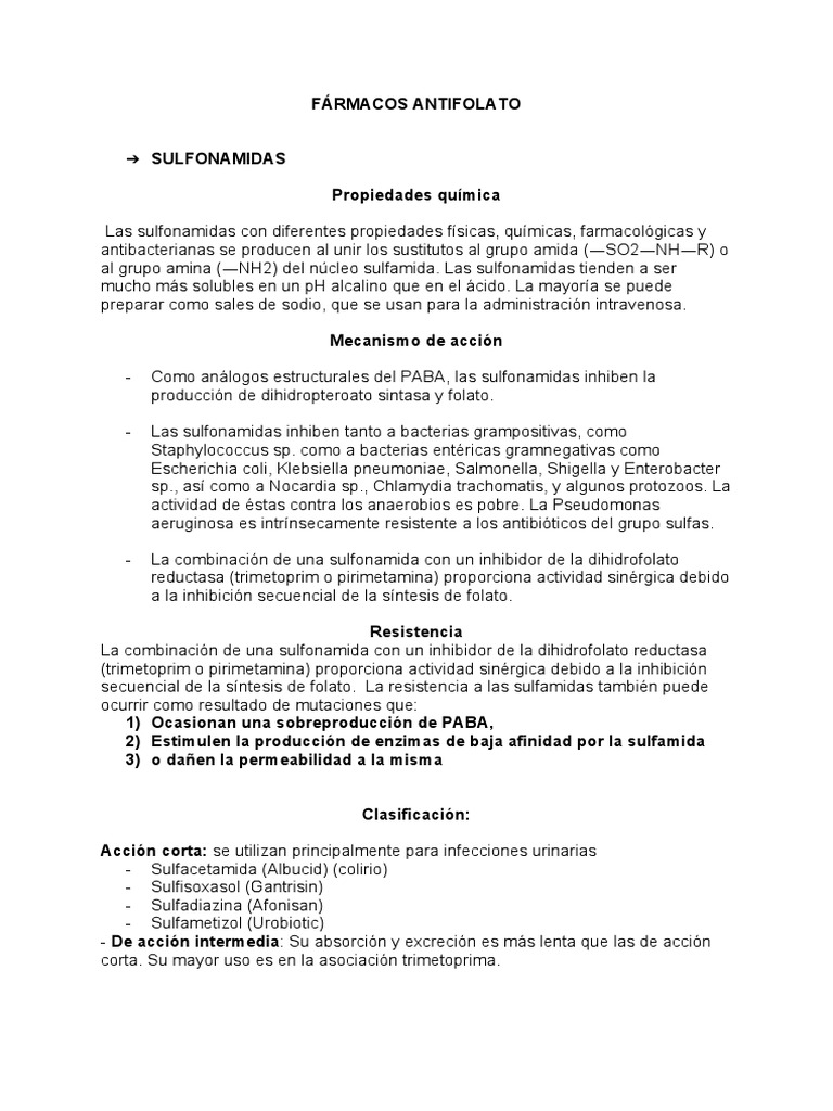 SULFONAMIDAS | PDF | Medicina CLINICA | Drogas