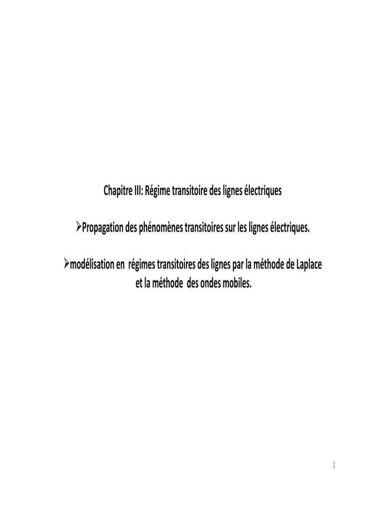 Régime transitoire des lignes électriques | PDF | Impédance ...