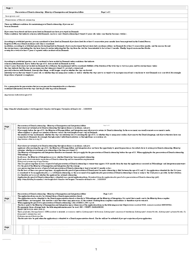 Preservation of Danish Citizenship3a | PDF | Citizenship | Denmark