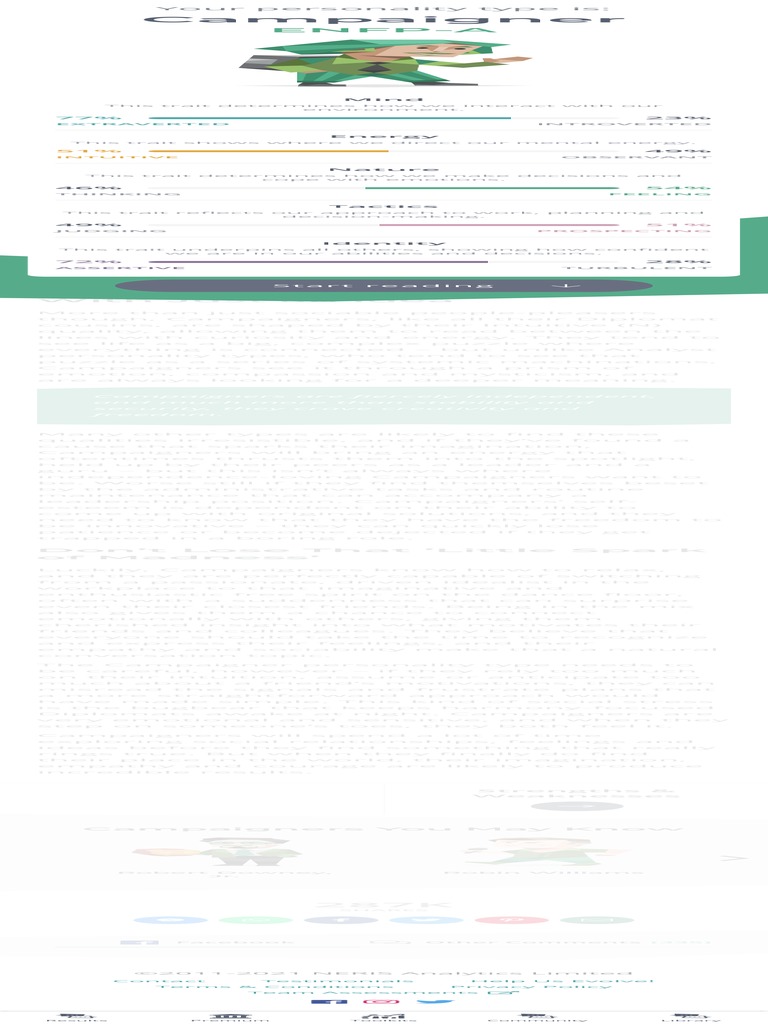 Introduction Campaigner (ENFP) Personality 16personalities | PDF ...