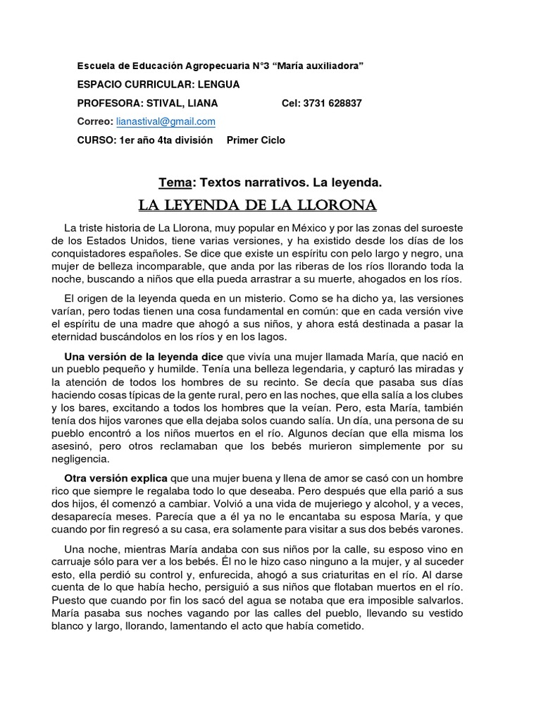 La Leyenda de La Llorona | PDF