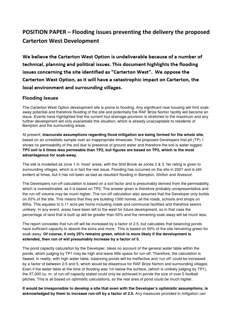 Position Paper - Flooding _final | Flood | Surface Runoff