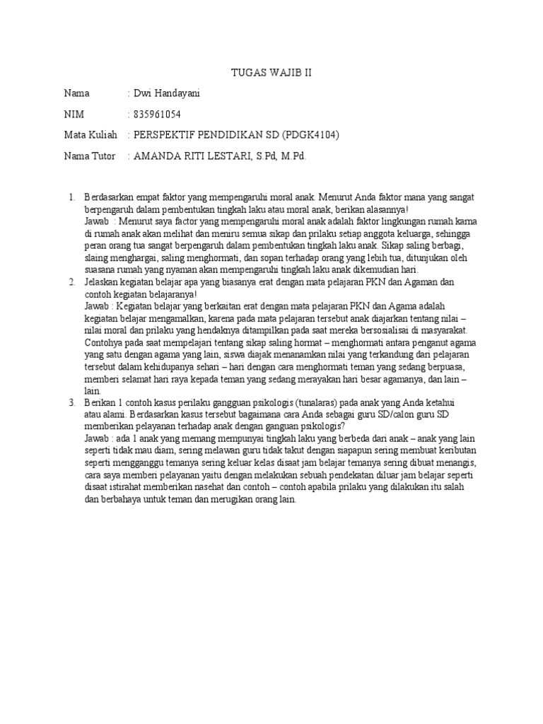 TUGAS WAJIB II Prespektif | PDF