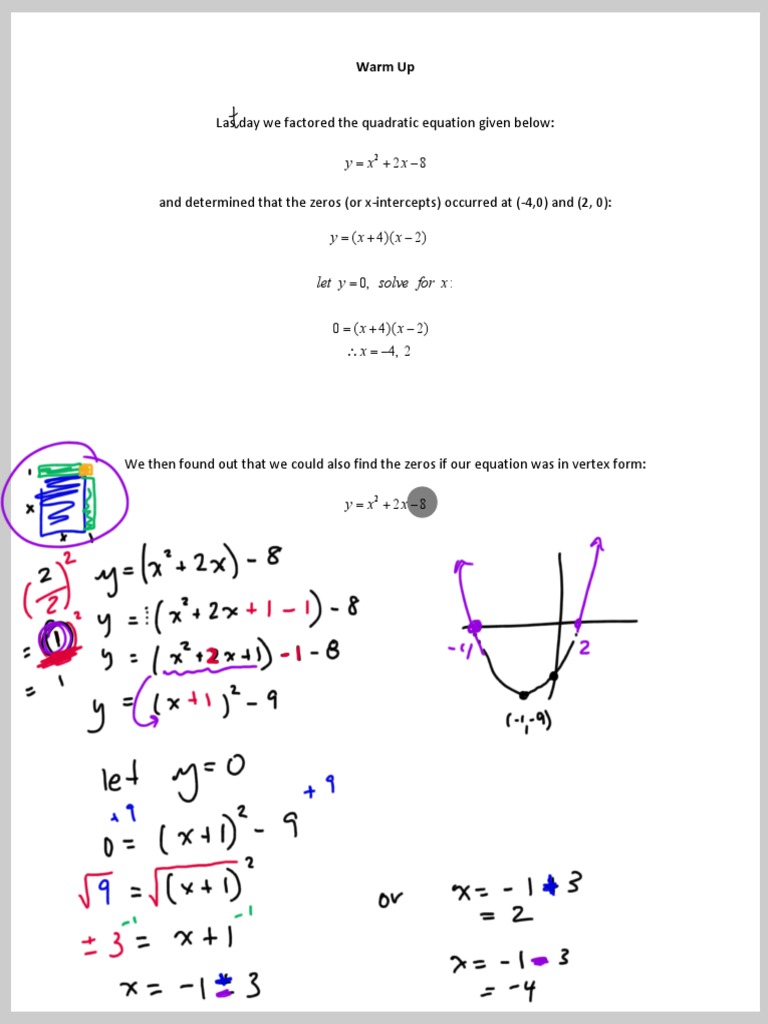 10 Deriving The Quadratic Formula 2 | PDF