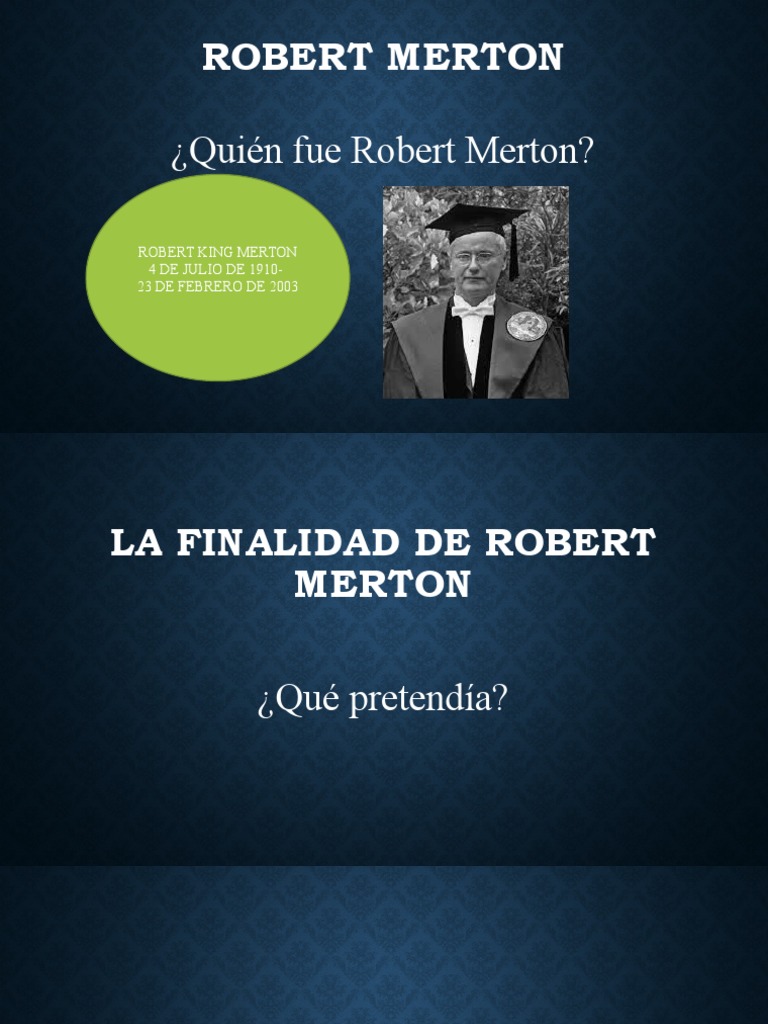 Robert King Merton | PDF | Sociología