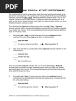 PASE Questionnaire for Elderly | PDF