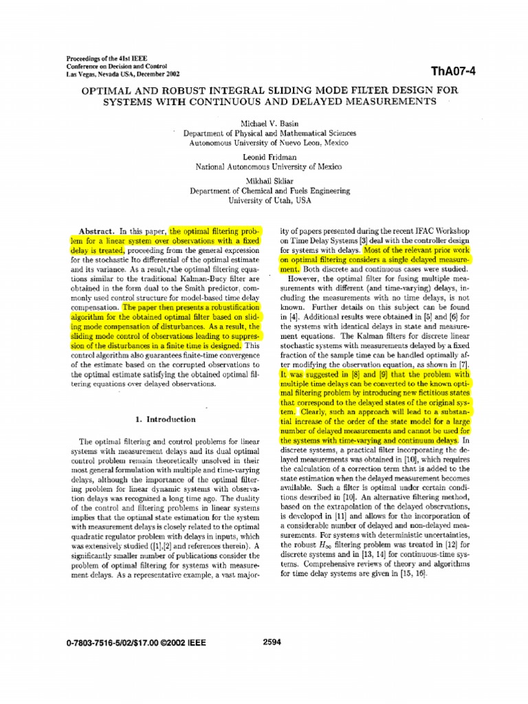 03 - Optimal and Robust Integral Sliding Mode Filter Design For Systems ...