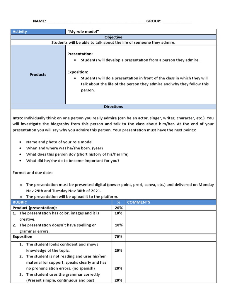 My Role Model Presentation | PDF | Cognition | Human Communication
