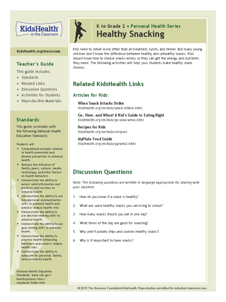 Snack Shack Lesson Plans | PDF | Nutrition | Diet & Nutrition