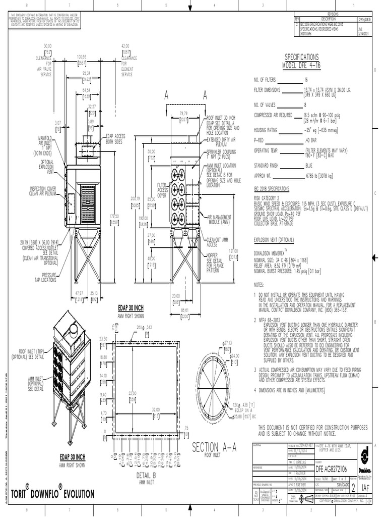 Torit Downflo Evolution 2: Specifications Model Dfe 4-16 | Download ...
