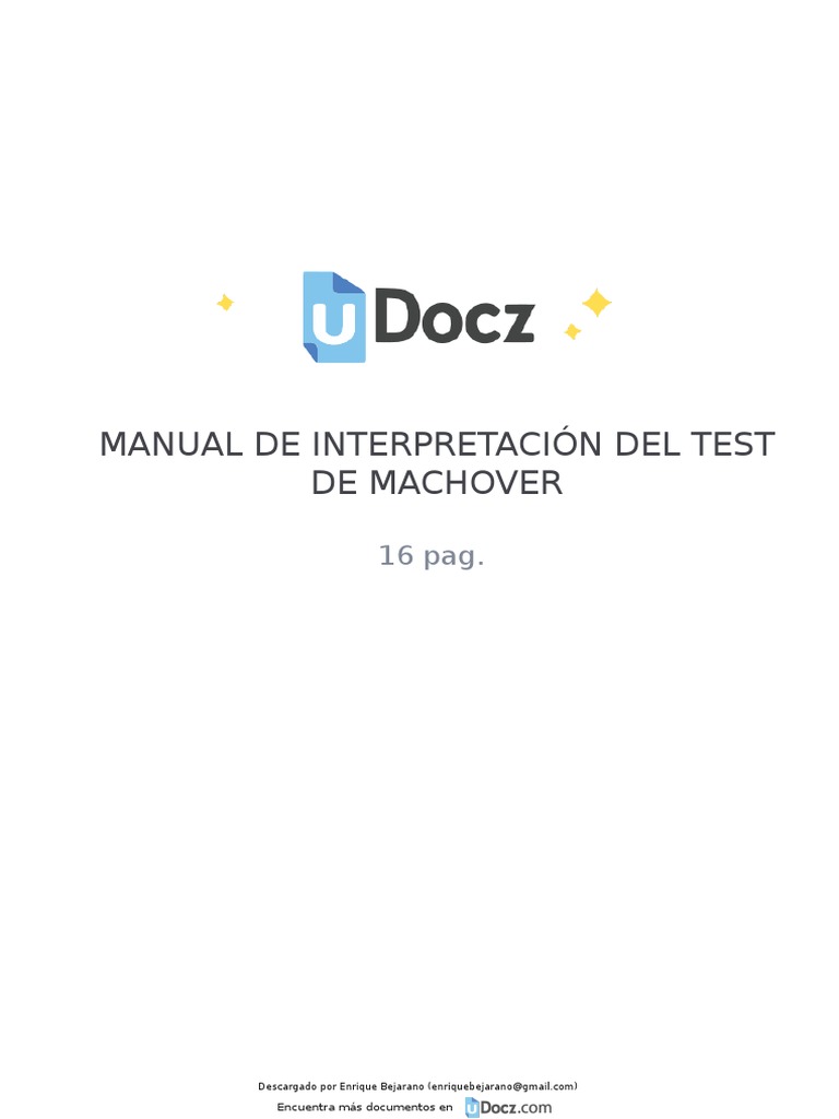 Manual de Interpretacion Del Test de Machover 158461 Downloable | PDF ...