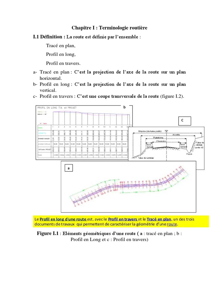 Terminologie et éléments d'une route | PDF | Route | Infrastructure ...