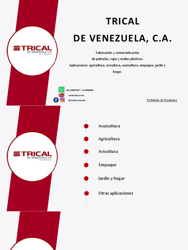 Presentacion Trical de Venezuela, C.A. GRAL | PDF | Agricultura | Pesticida