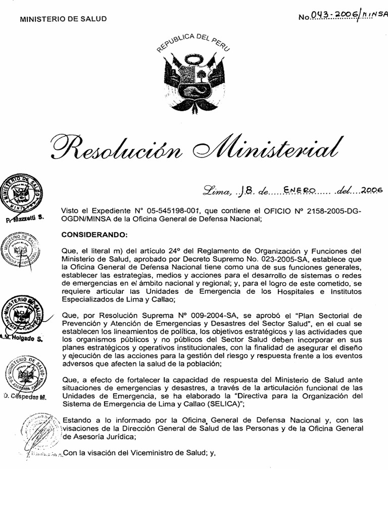 Rm-043-2006-Minsa | PDF