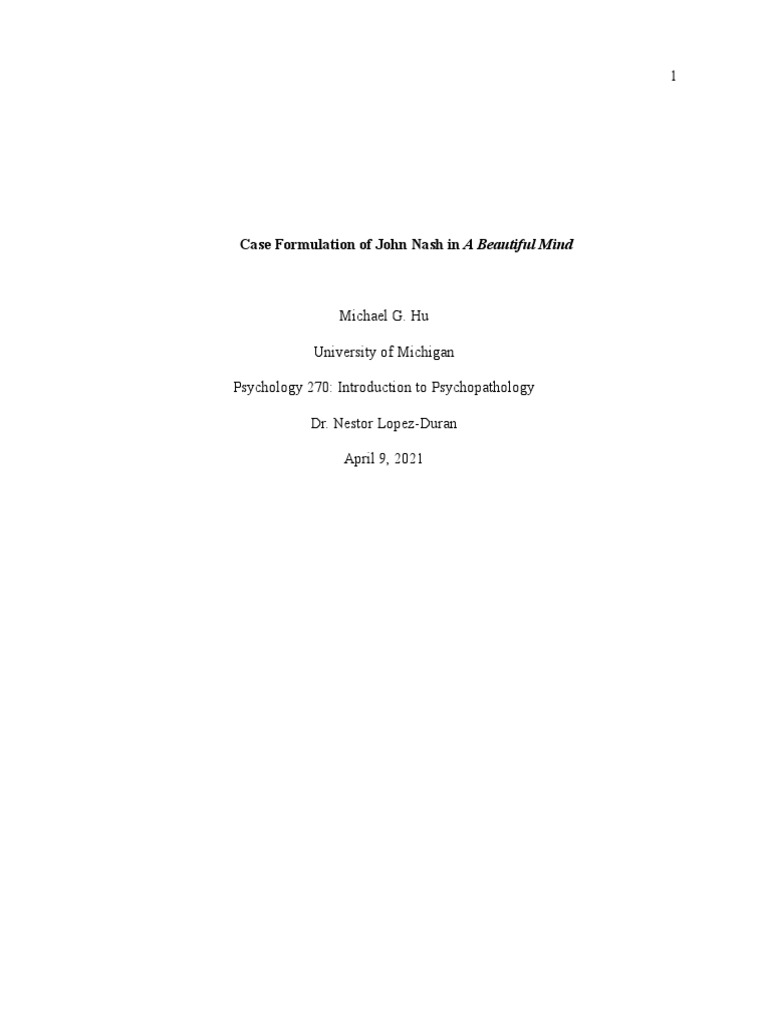 Psych 270 Case Formulation | PDF | Mania | Schizophrenia