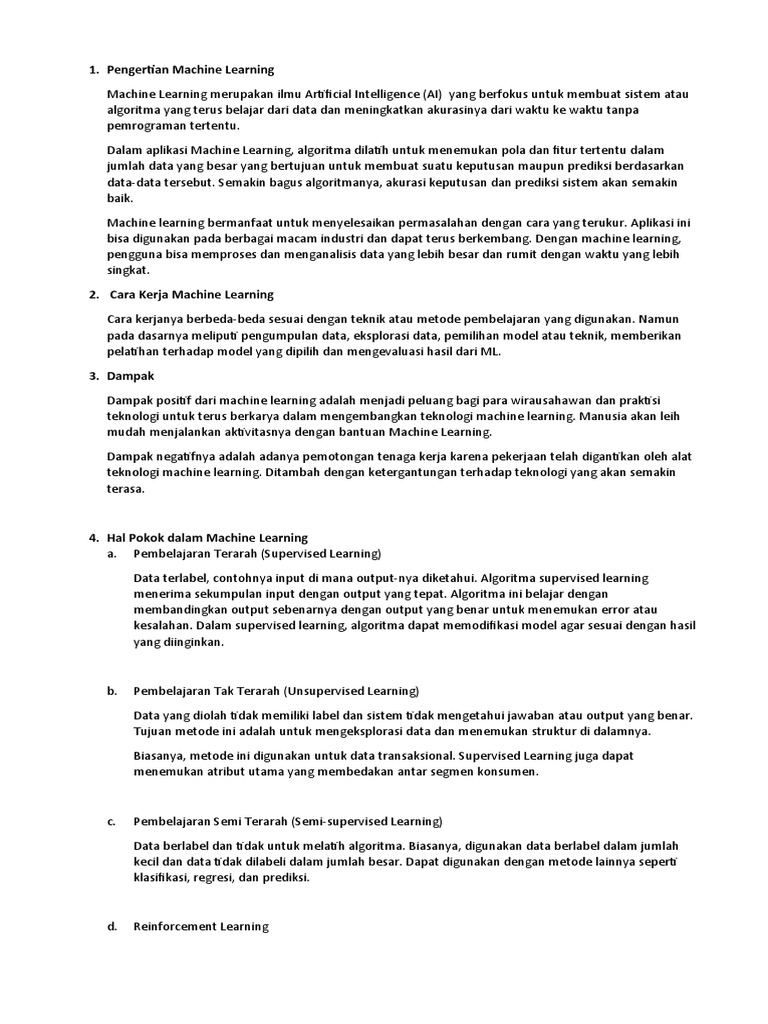 Pengertian Machine Learning | PDF