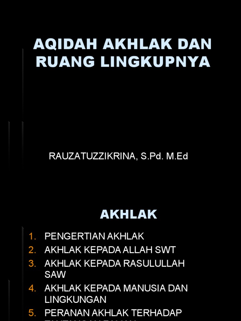 Aqidah Akhlak | PDF