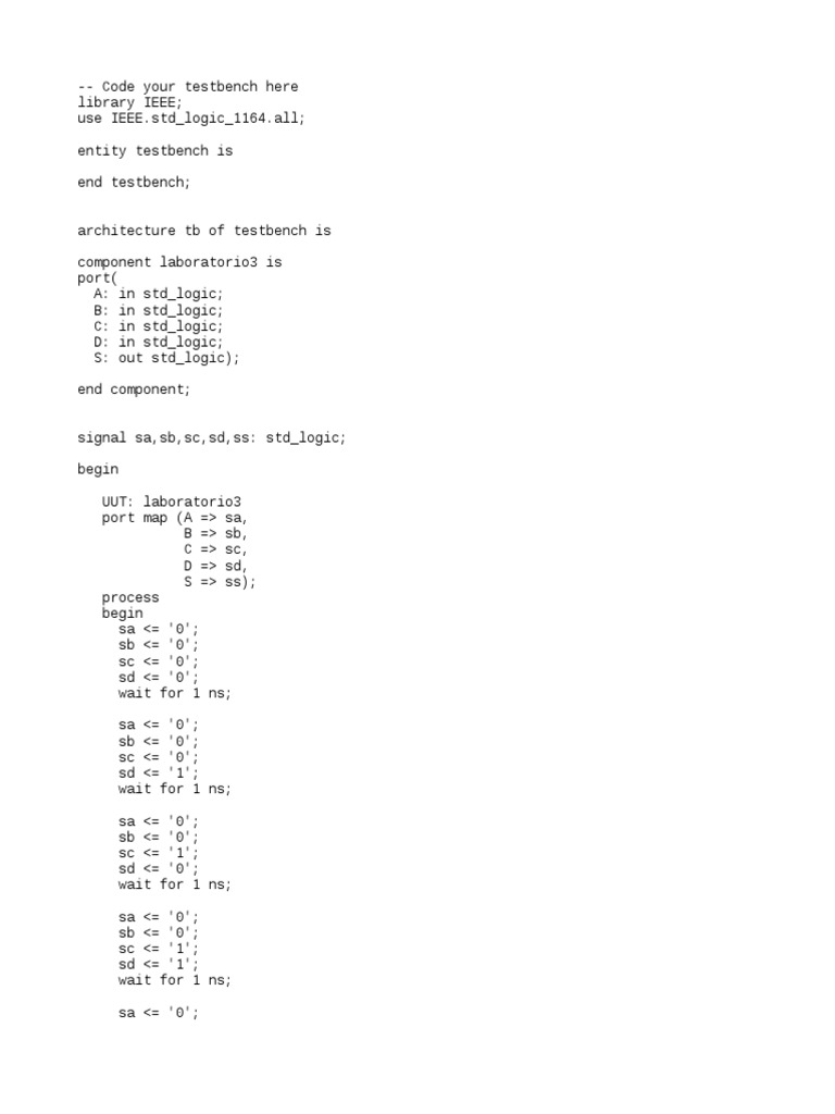Testbench Laboratorio3 | PDF