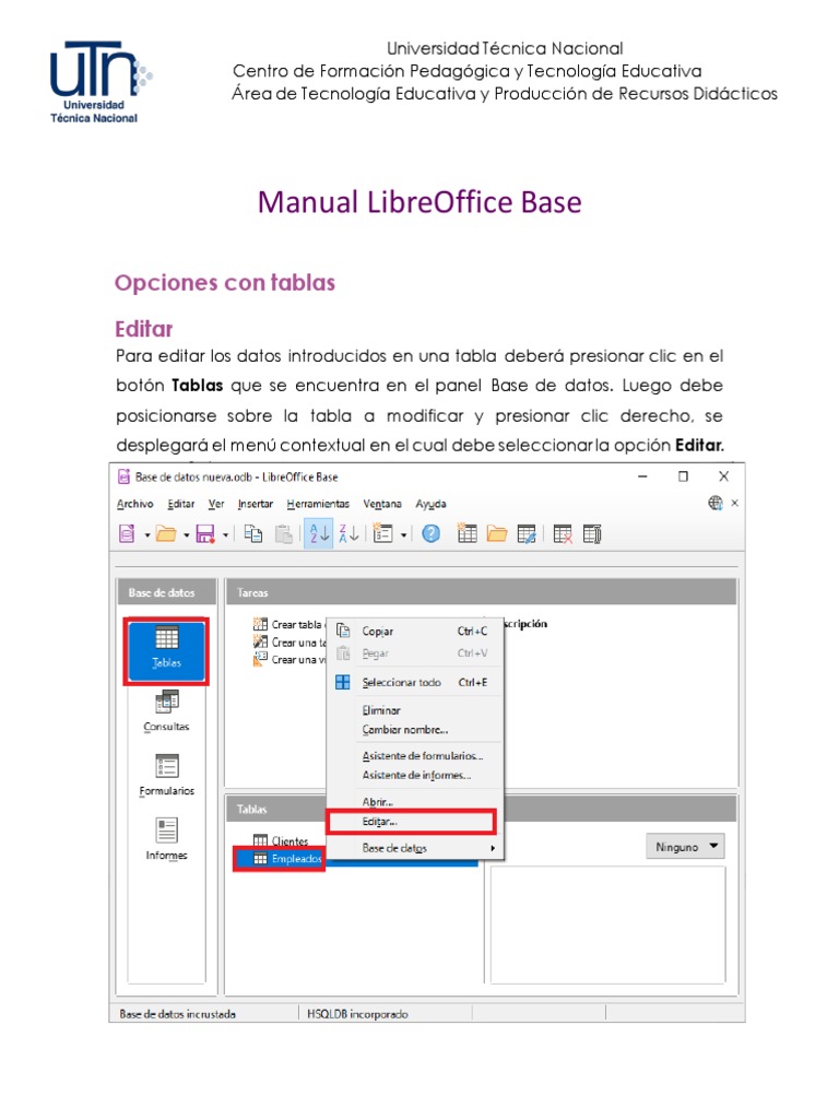 Manual LibreOffice Base Parte II | PDF | Tecnologia Educacional ...