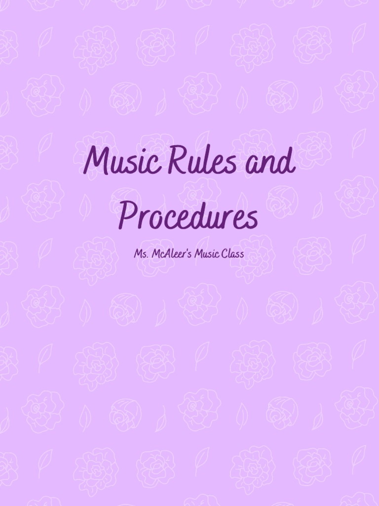 Music Class Rules and Procedures | PDF | Classroom