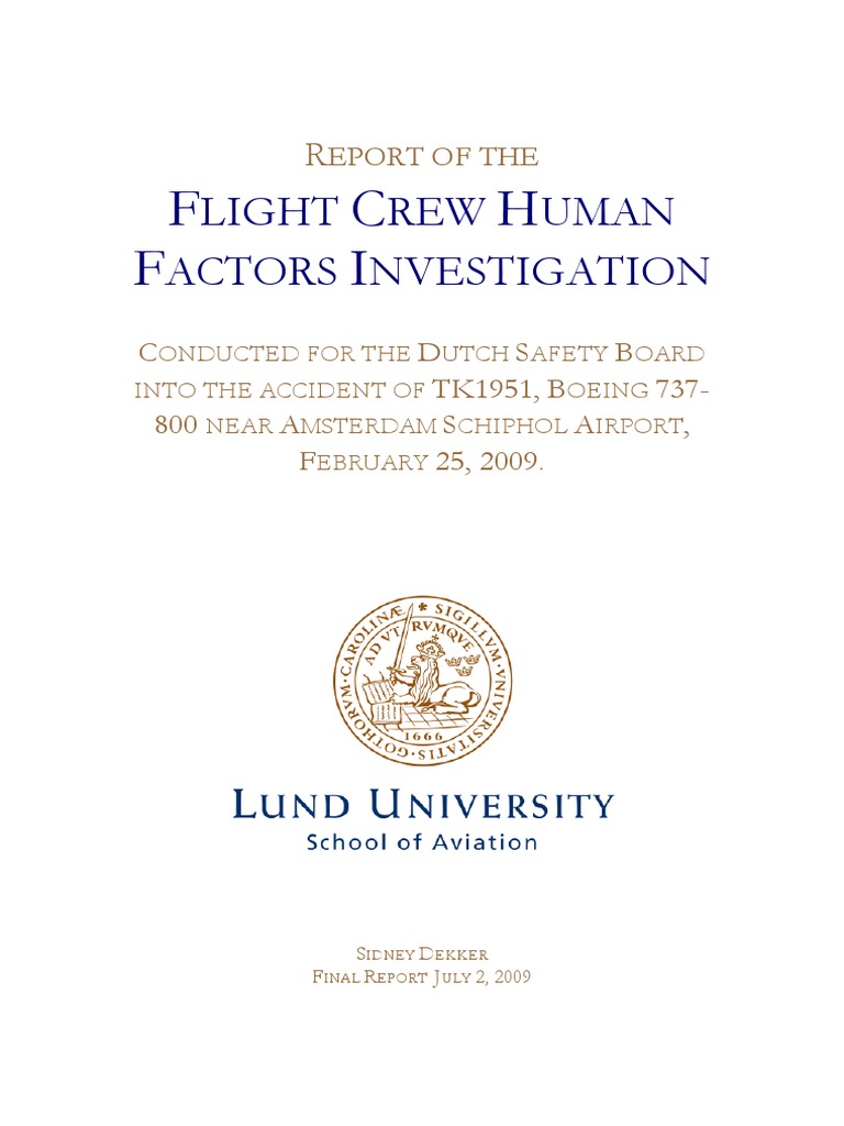TK1951 Human Factors Investigation Report | PDF | Aviation | Aircraft