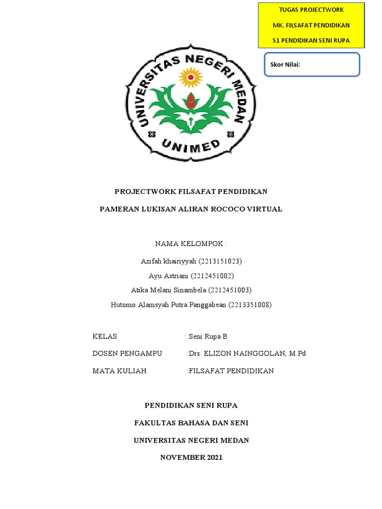 Projectwork Filsafat Pendidikan Kelompok 2 (Aliran Rococo) | PDF