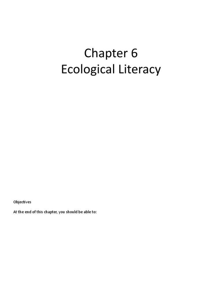 Ecological Literacy | PDF