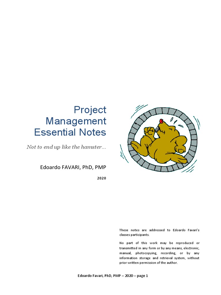 Project Management Essential Notes | PDF | Project Management | Business