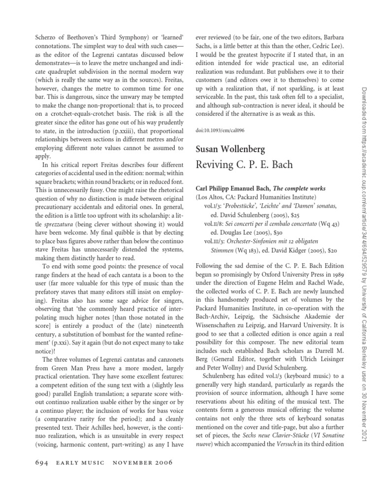 Music Scholars' Edition Review | PDF | Concerto | Johann Sebastian Bach