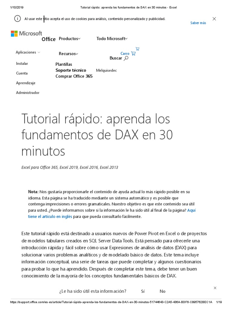 Fundamentos de DAX en 30 Minutos - Excel | PDF | Fórmula | Microsoft Excel