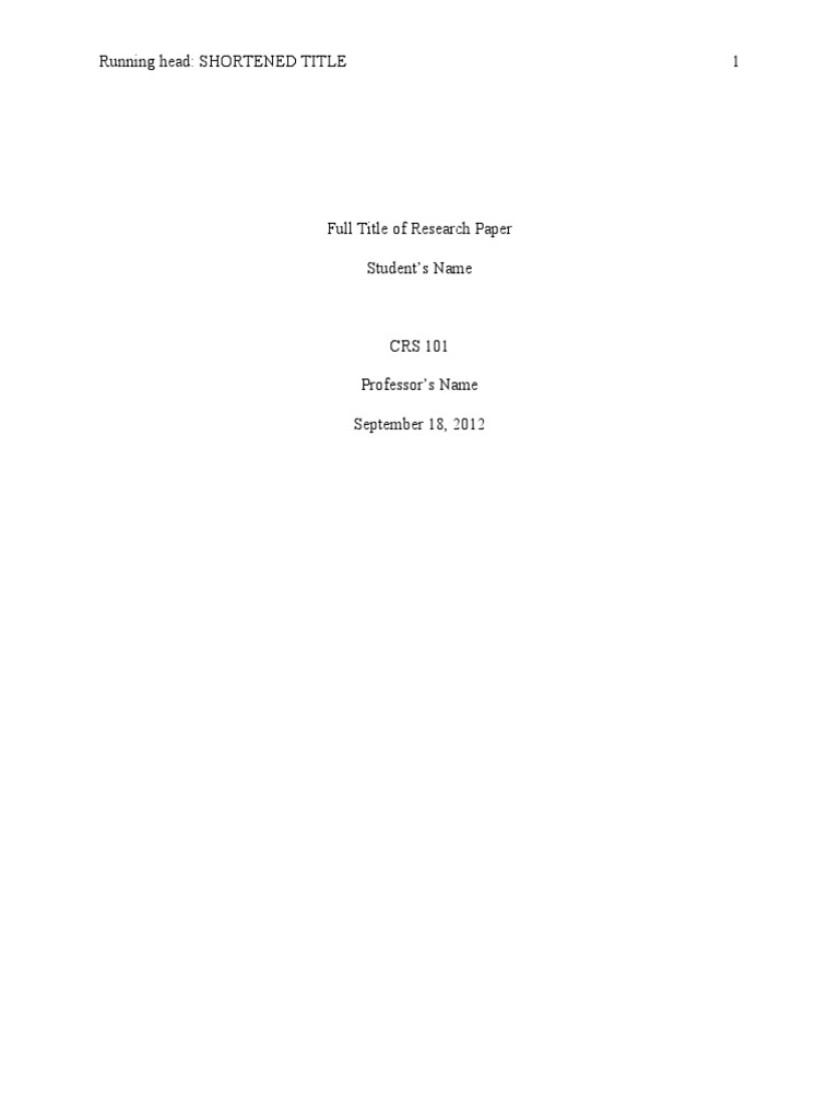 APA Research Paper Template-2 1 | PDF