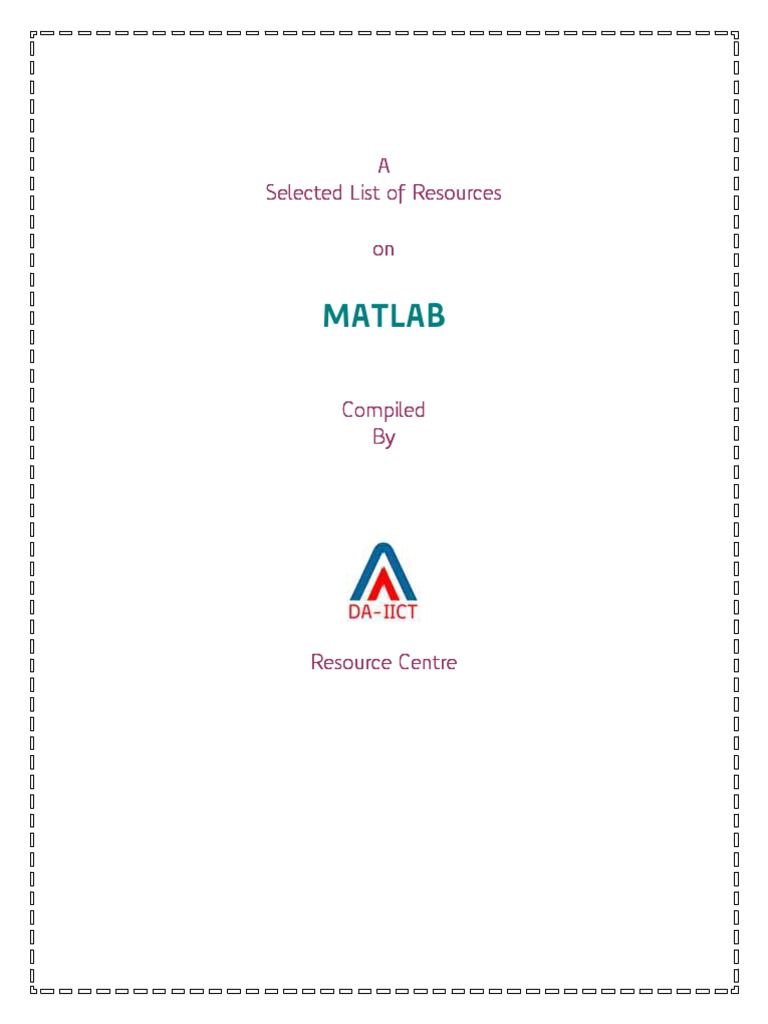 A Selected List of Resources On Matlab | PDF | Matlab | Applied Mathematics